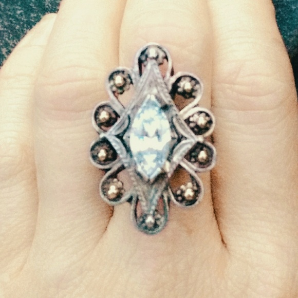 Vintage | Jewelry | Vintage Victorian Sterling Silver Silver Topaz Ring ...